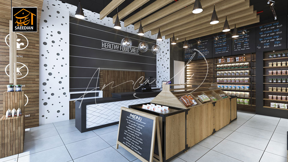 طراحی دکوراسیون فست فود در مشهد - saeedian architectural group